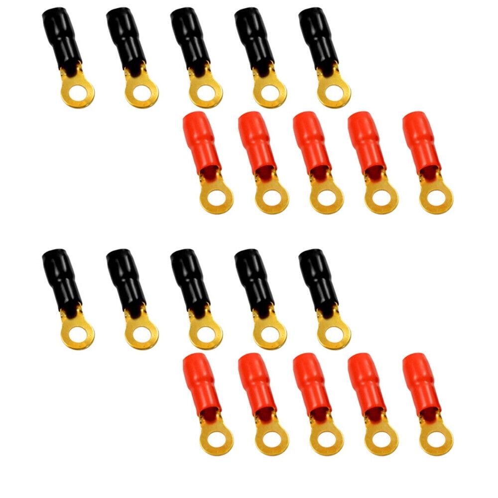 The Wires Zone 4 Gauge 5/16" Gold Plated Ring Terminal - 20 Pack ...