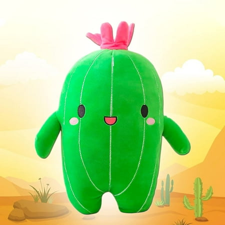 Cactus Stuffed Plant Plush Toy with Smile Face Super Cute Soft Cactus ...