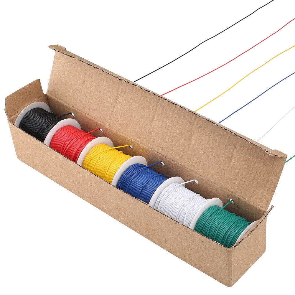 6 Rolls 30 Awg Flexible PVC Wire Electric Gauge Coper Hook 300V Cables ...