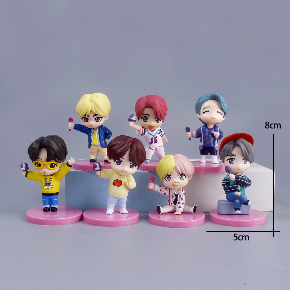 7 Unids/set BTS Figura De Acción Q Versión Bt21 Mcdonalds Figurita Kpop ...