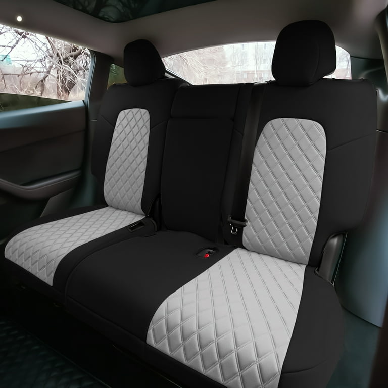 For 2020 2024 Tesla Model Y FH Group Waterproof Neoprene Custom Fit Made Car Seat Covers Rear Gray Walmart