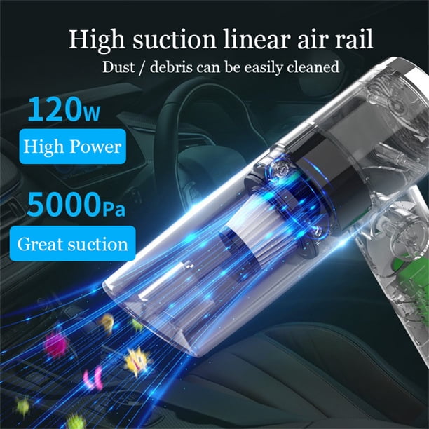 Car Vacuum Cleaning 5000PA Foldable Rechargeable Handheld built-in ...
