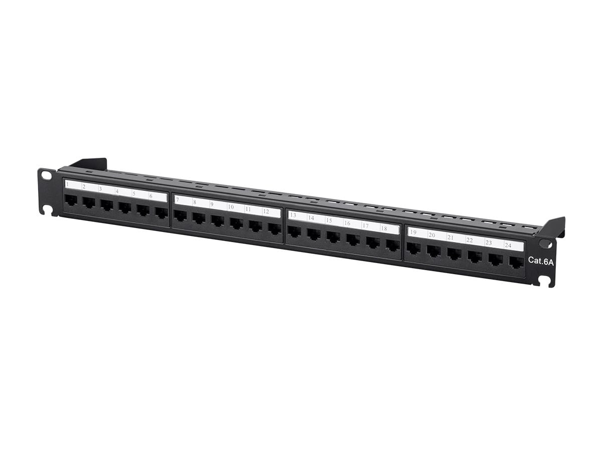 Monoprice Cat6A UTP Patch Panel - 24 Port, Networking, 1U, Toolless ...