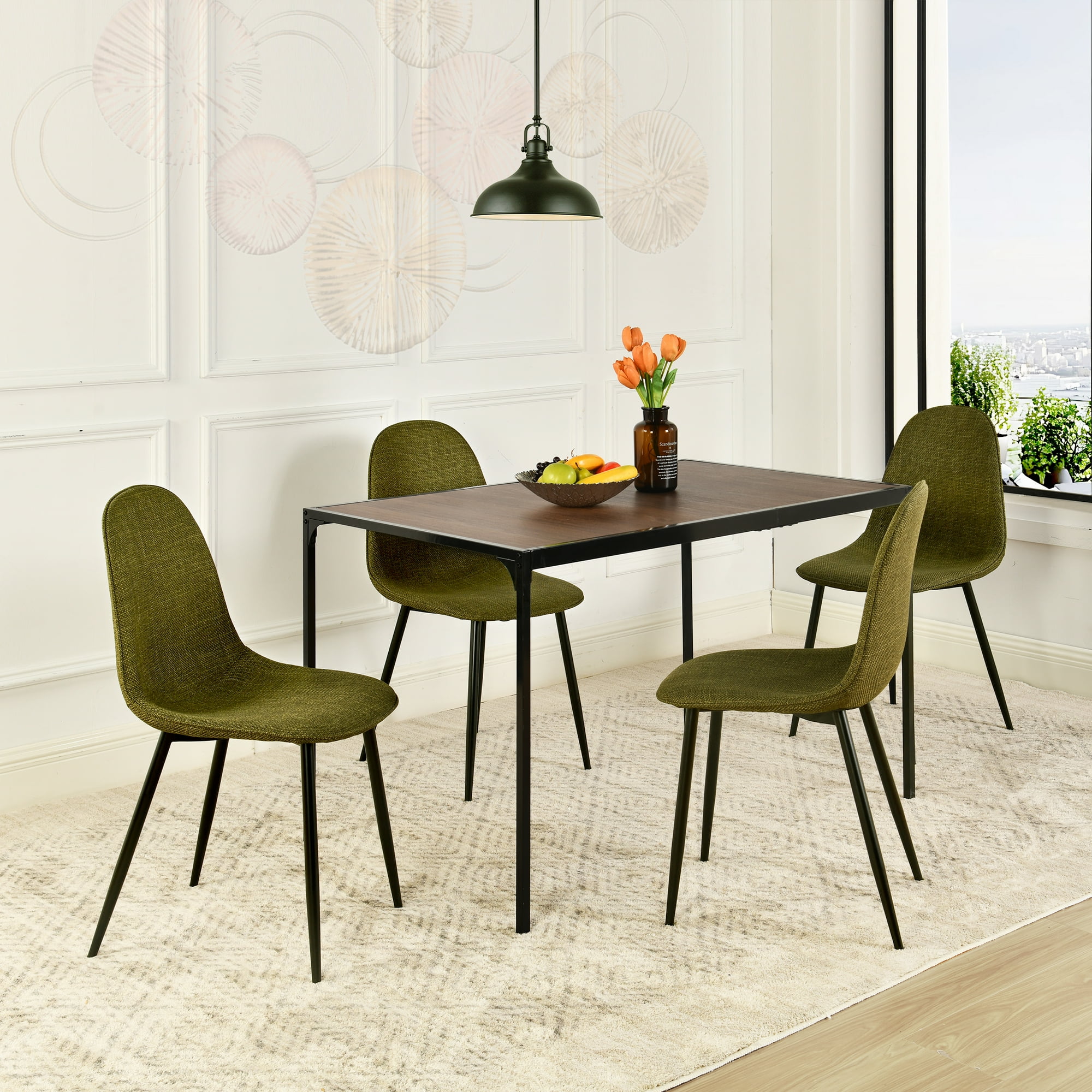 Click here for Homy Casa 4-Piece Fabric Upholstered Dining Chairs... prices