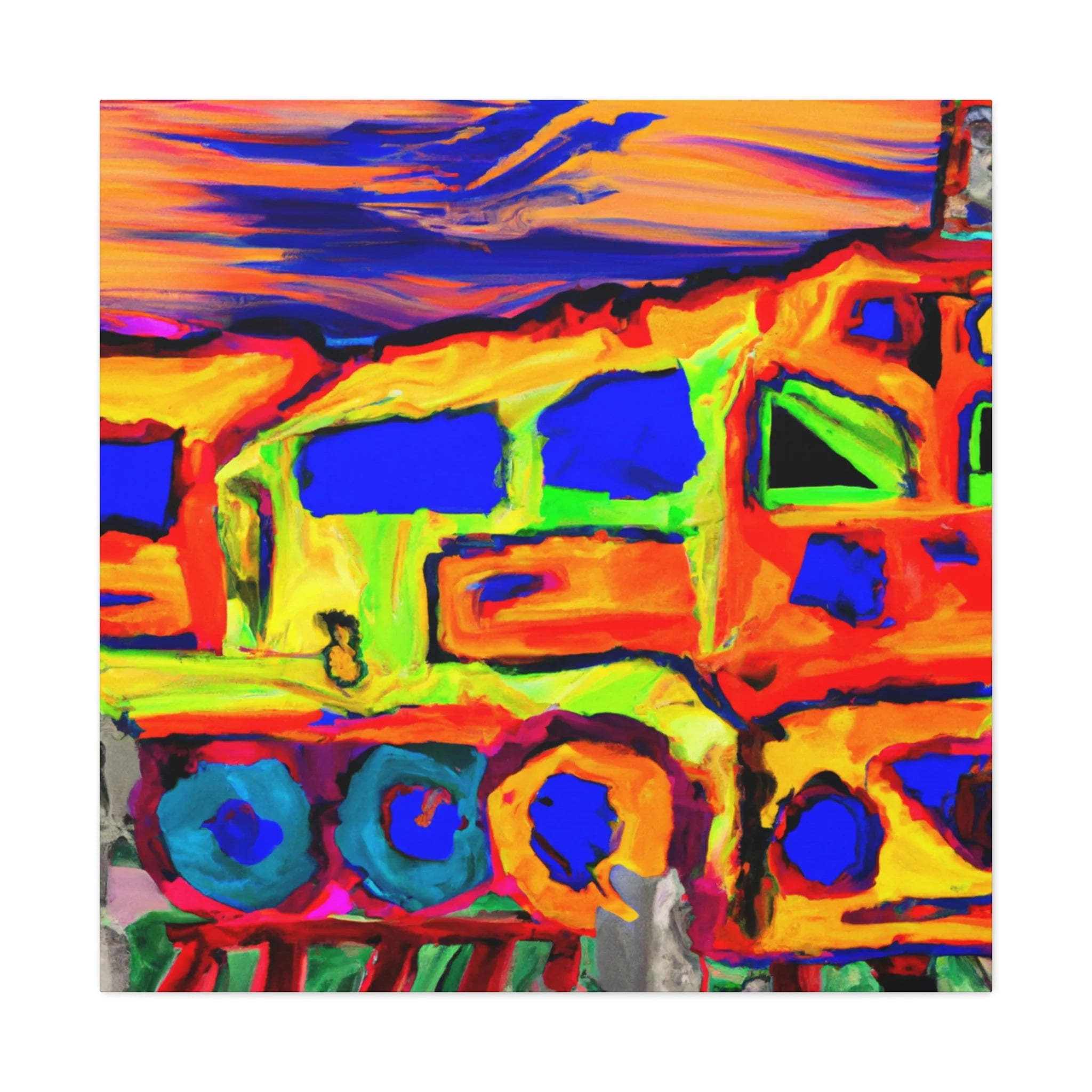 Chugging Train Abstract - Canvas - Walmart.com