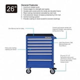 Westward Rolling Tool Cabinet, Blue,Heavy Duty 32H890 - Walmart.com