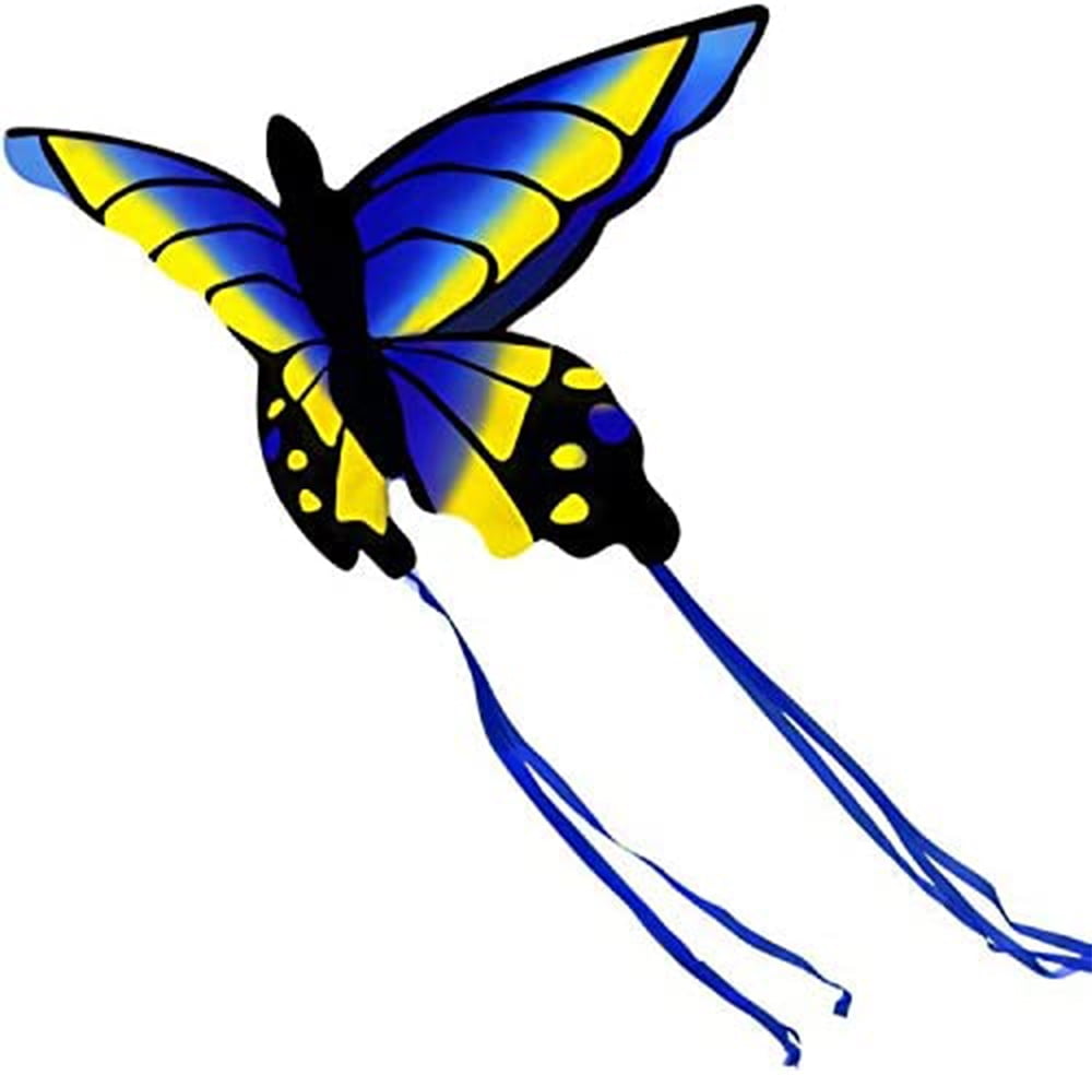 HENGDA KITE for Children and Adults 53" Polyester Blue Butterfly Kite ...