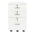 Gzxs Rolling Filing Cabinet with Lockable Wheels, White Wood Filing ...