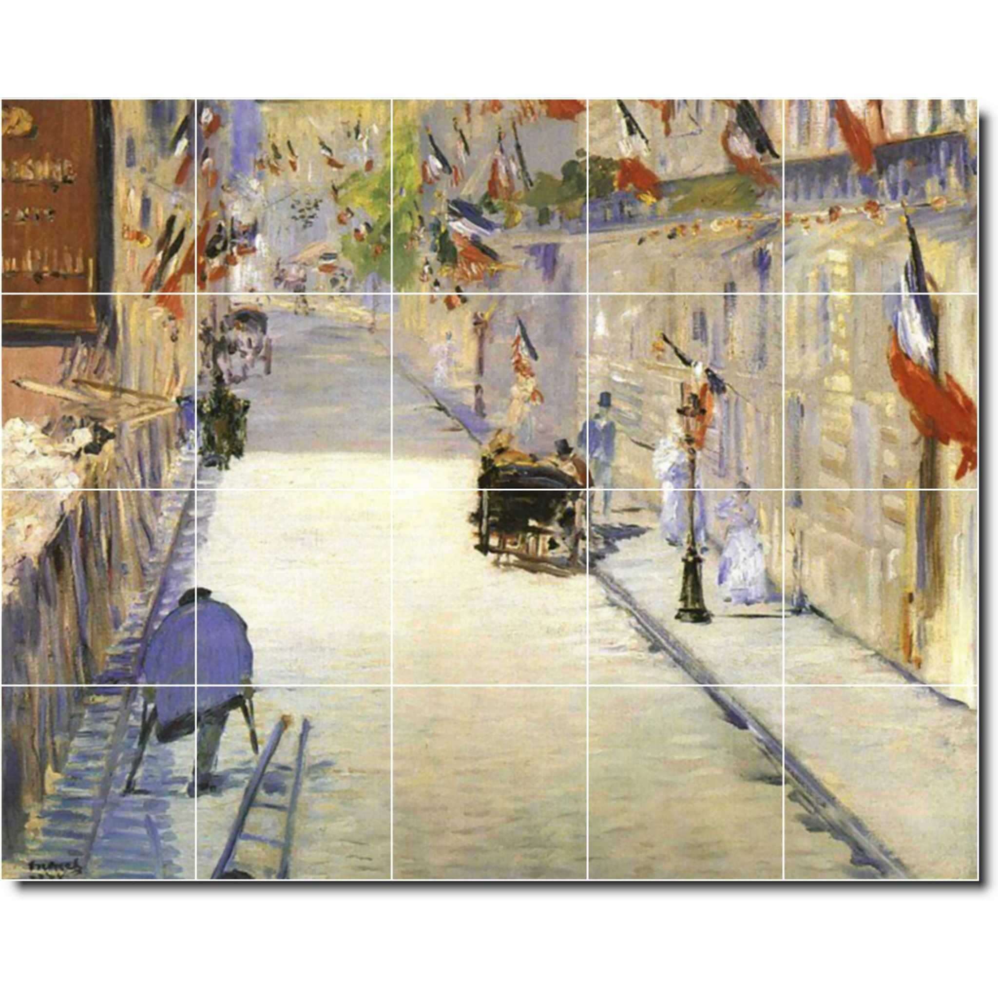 Ceramic Tile Mural-Edouard Manet City Custom Tile Mural 17. 21.25" w x ...