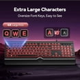 Large Print Backlit Keyboard, Wired USB-A Keyboard with Wrist Rest, 7 ...