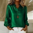 Ahabrexf Solid Color Tops for Women Long Sleeve V-Neck Lace Collar ...