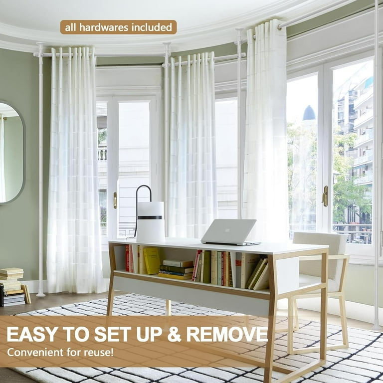 FLY HAWK Room Divider Curtain Rod,Expandable Room Divider, Tension ...