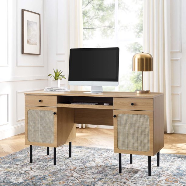 Modway Chaucer Office Desk in Oak - Walmart.com