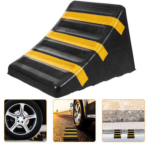 "ZXMT 2Pack 21"" Solid Rubber Vehicle Wheel Chock, Heavy Duty Parking ...