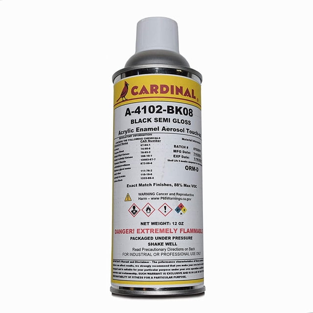 A-4102-BK08: Black Semi-Gloss Powder Coating Touch-Up Spray Paint 12oz ...