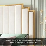 "HOWE Queen Size Platform Tufted Fabric Bed Frame, 61"" Headboard ...