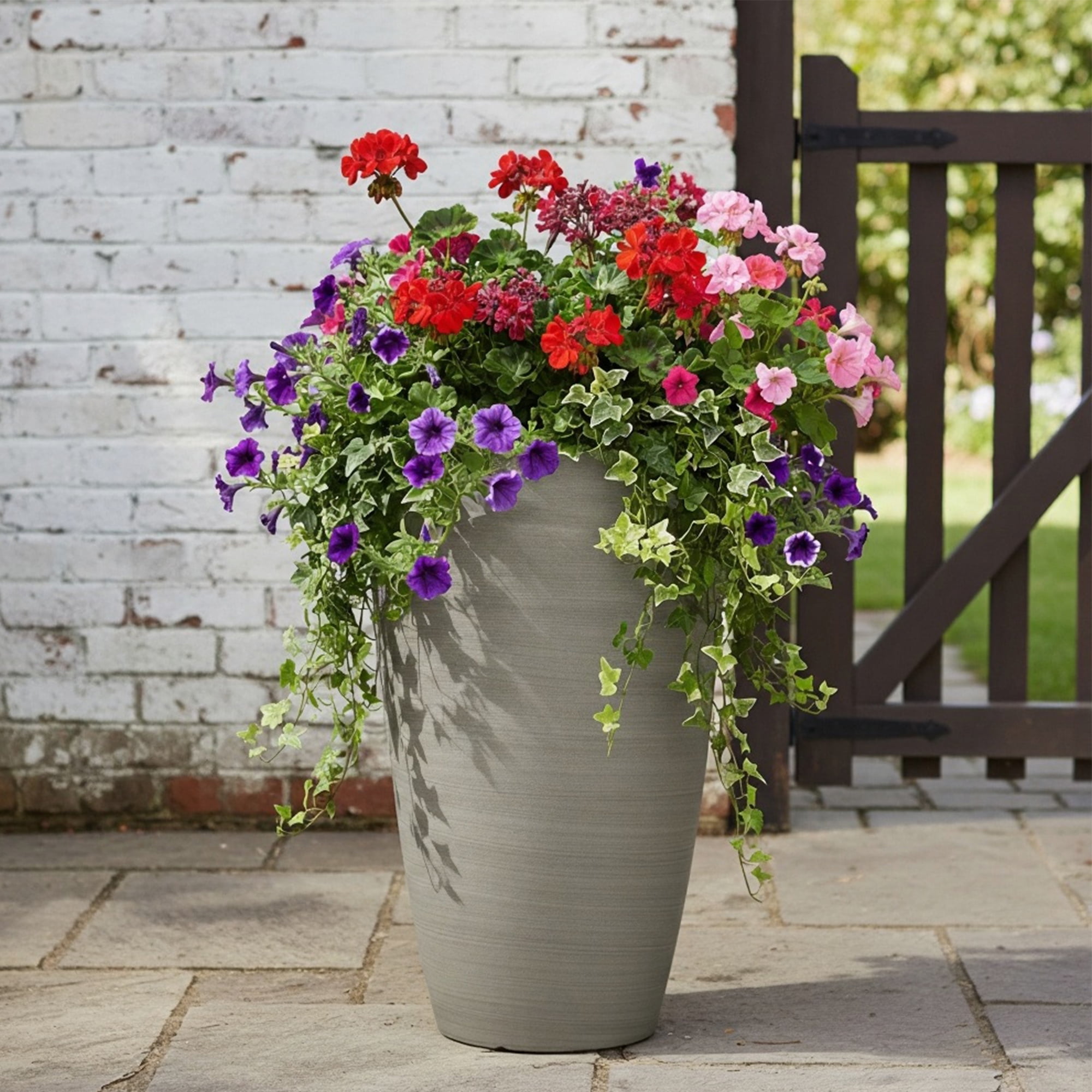 Click here for Mainstays 14in Tall Resin Planter  Birch Grey 14 I... prices