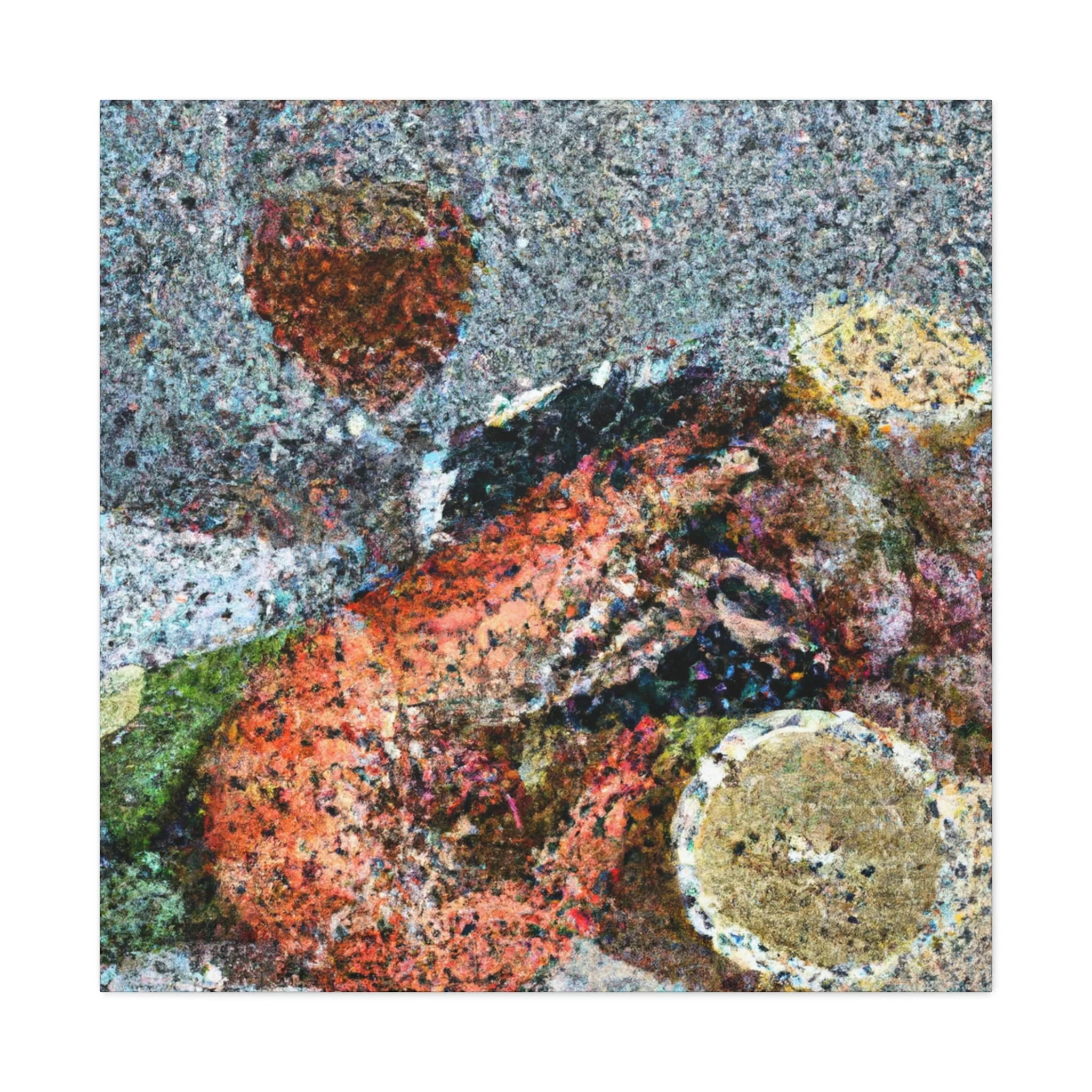 Seafood Symphony Pointillism - Canvas - Walmart.com