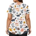 AHMOMEI Top Scrubs for Women Stretchy Cartoon Animal Print Scrub Tops V ...