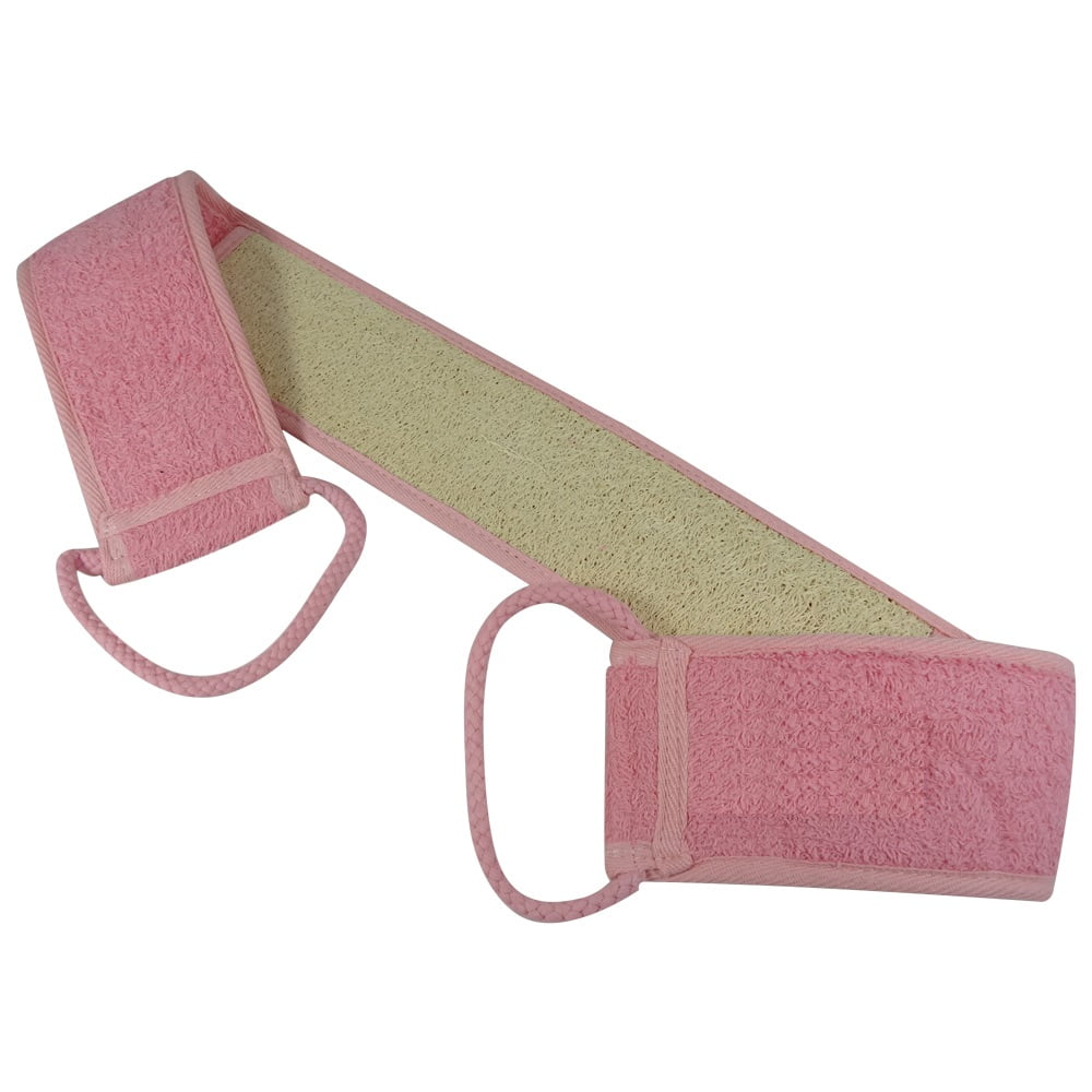 Acqua Sapone Loofah Terry Back Strap Scrubber - Pink - Walmart.com