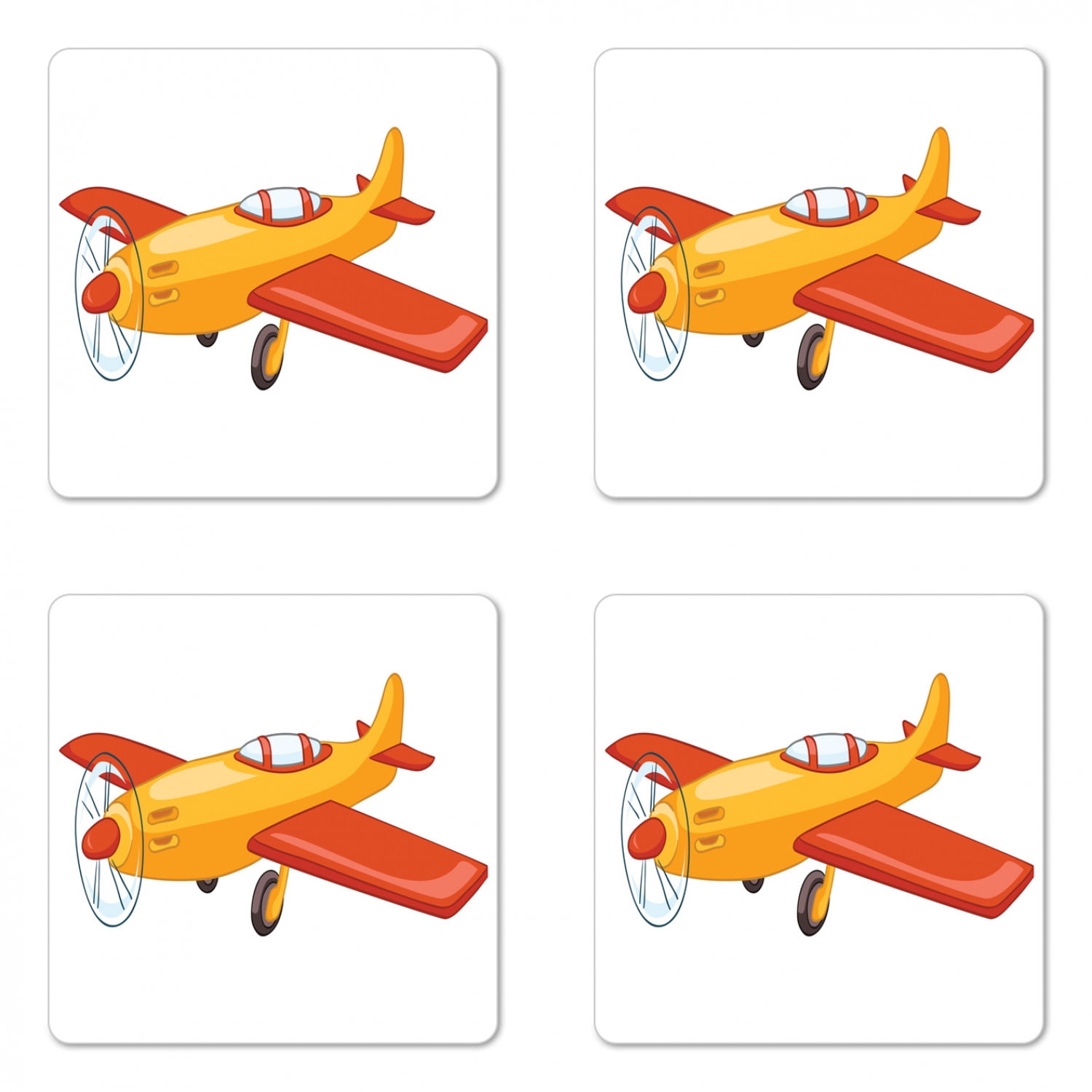 Airplane Coaster Set of 4, Computer Graphics of a Single Aircraft ...