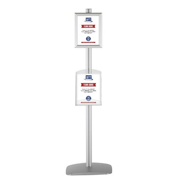 M&T Displays Free Standing Display Stand with 1 x (8.5x11) snap Frame ...