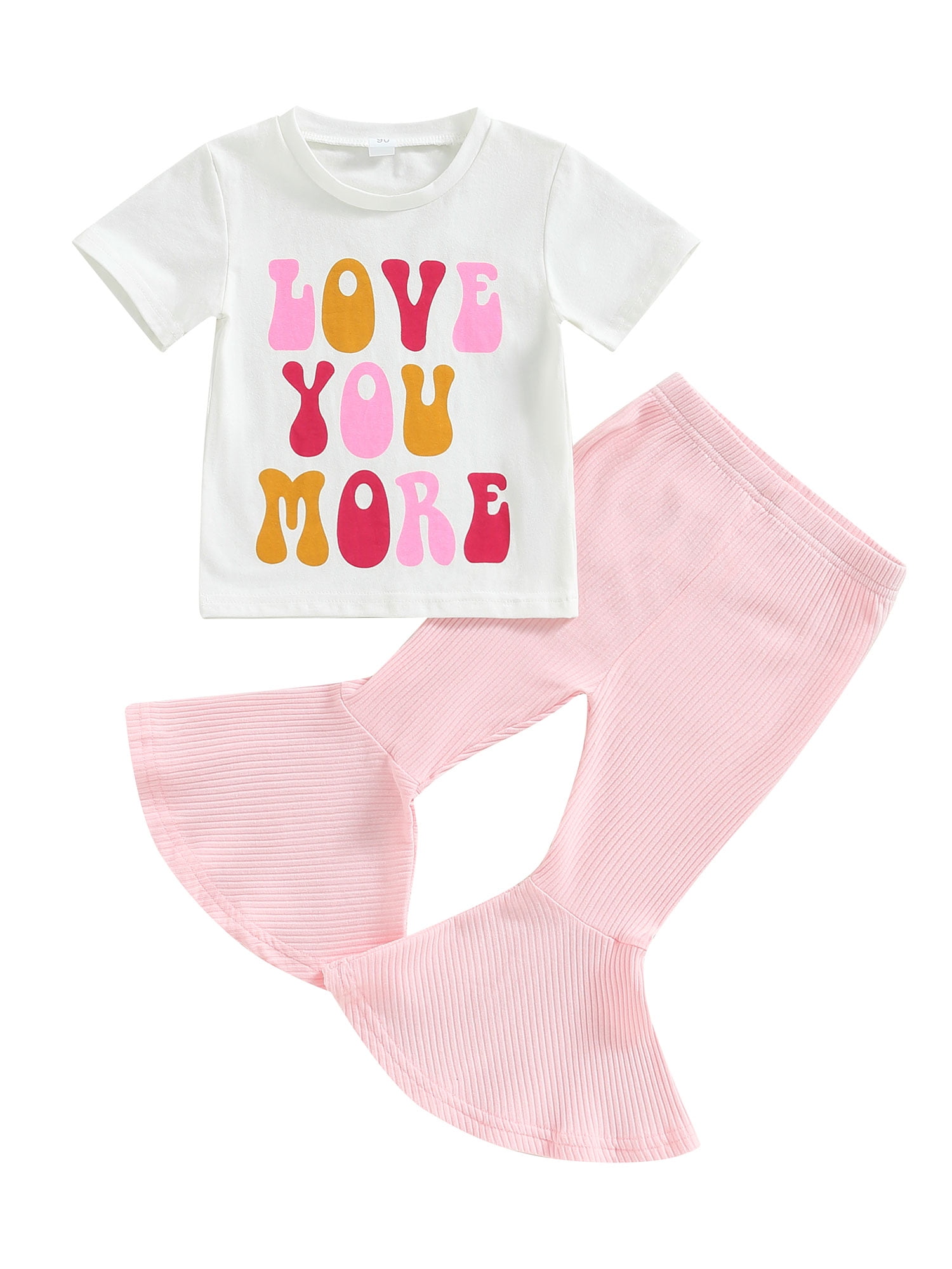 jaweiwi Kid Girls Pants Clothes Set, Short Sleeve Crew Neck Letters ...