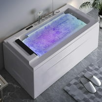 Mjkone 67" Whirlpool Air Massage Bathtub,Rectangular Water Jets Bath ...