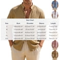hlysgo Men's Linen Cotton Shirt Short Sleeve Band Collar Button Down ...