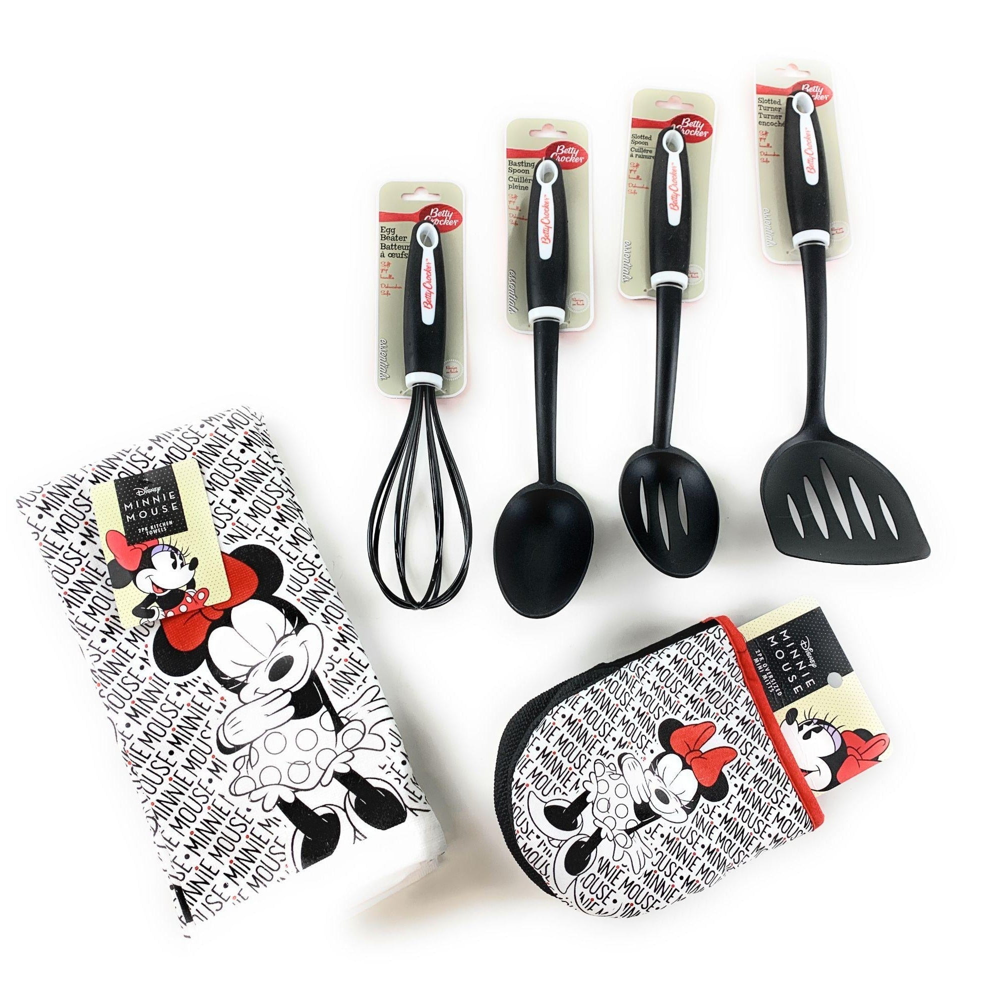Disney Kitchen Gift Set! Oven Mitts + Towels + Cooking Tools! Minnie ...