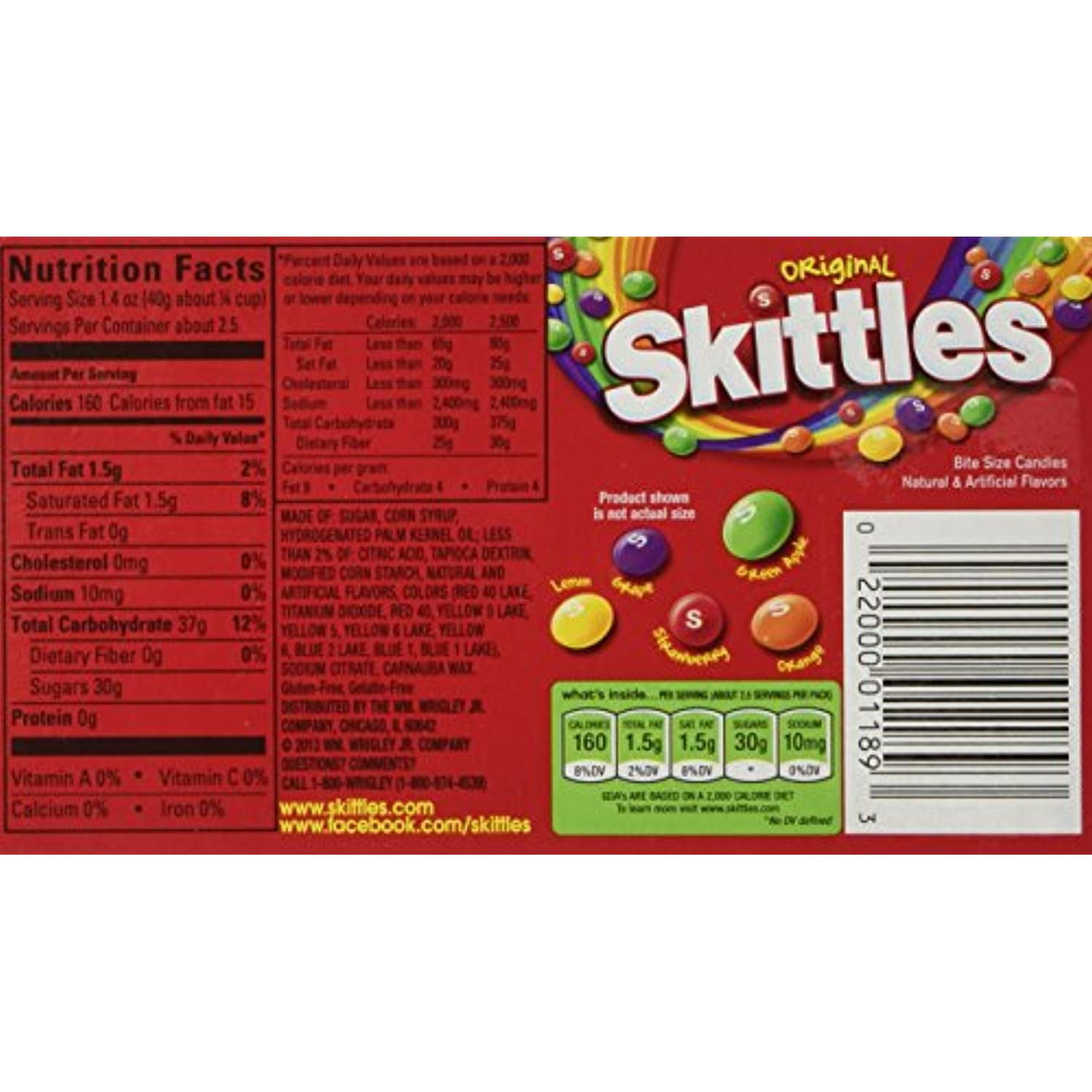 Buy Skittles Original Bite Size Candies: 12 Packs Of 3.5 Oz Online at ...
