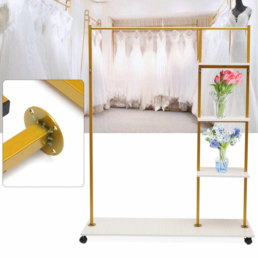 Mkyiongou Closet Organizer Garment Rack Freestanding Movable Clothing ...