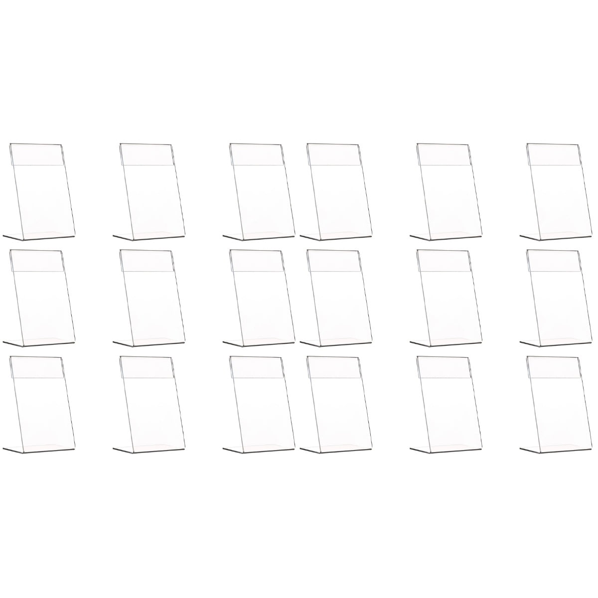 18 Pcs Acrylic Display Stand L-shape Slanted Sign Holders Desktop Paper ...