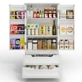 "Lofka White 47"" Pantry Storage Cabinet with Drawers and Shelves ...