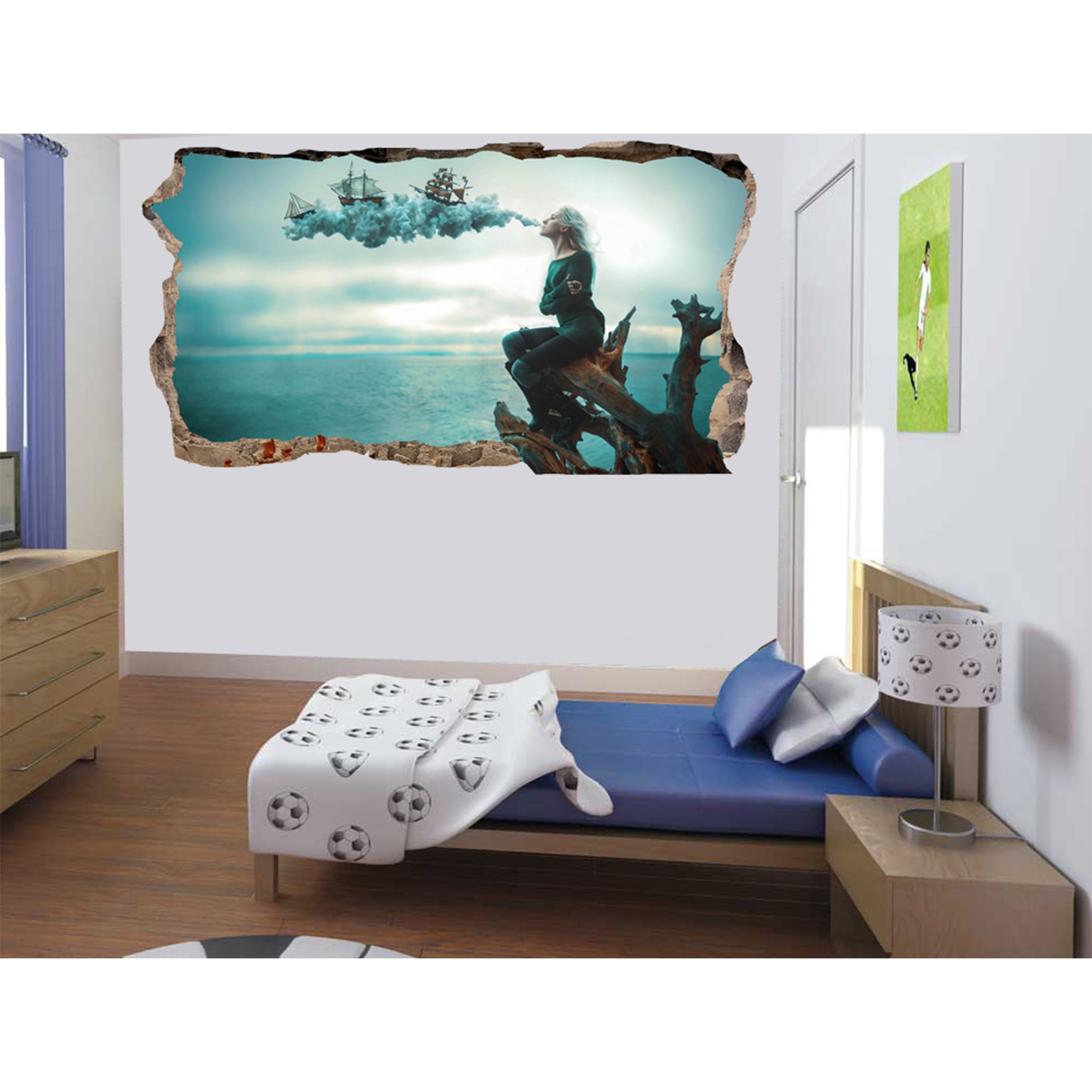 Startonight 3D Mural Wall Art Photo Decor Woman's Dream Amazing Dual ...
