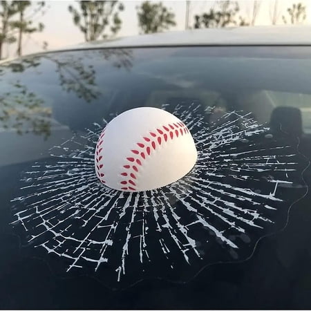 HEIBIN Funny 3d Simulation Balls Break Glass Car Window StickerFunny 3d ...
