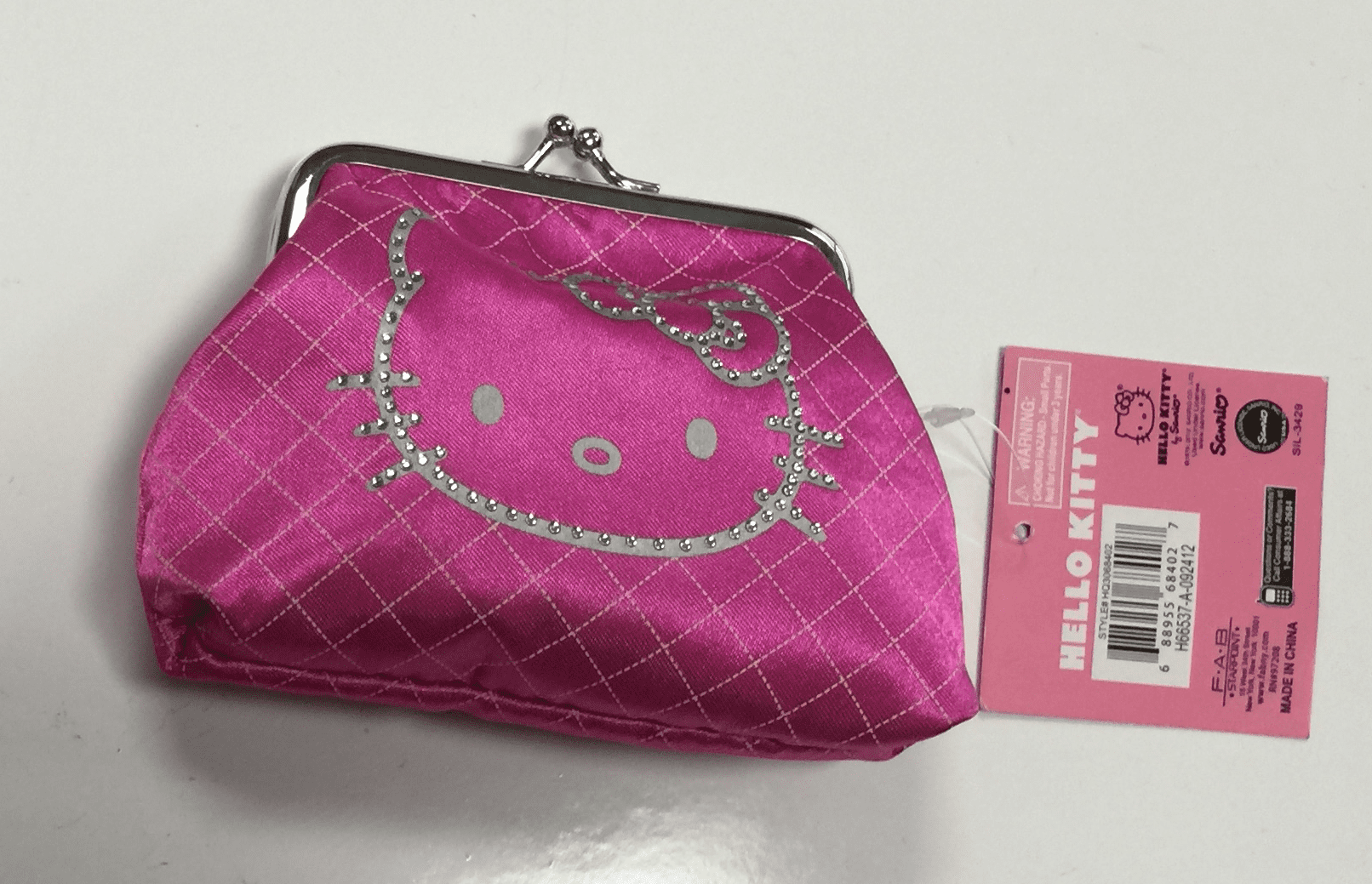 Coin Bag - Hello Kitty - Silver Line Art Pink New 684027 - Walmart.com