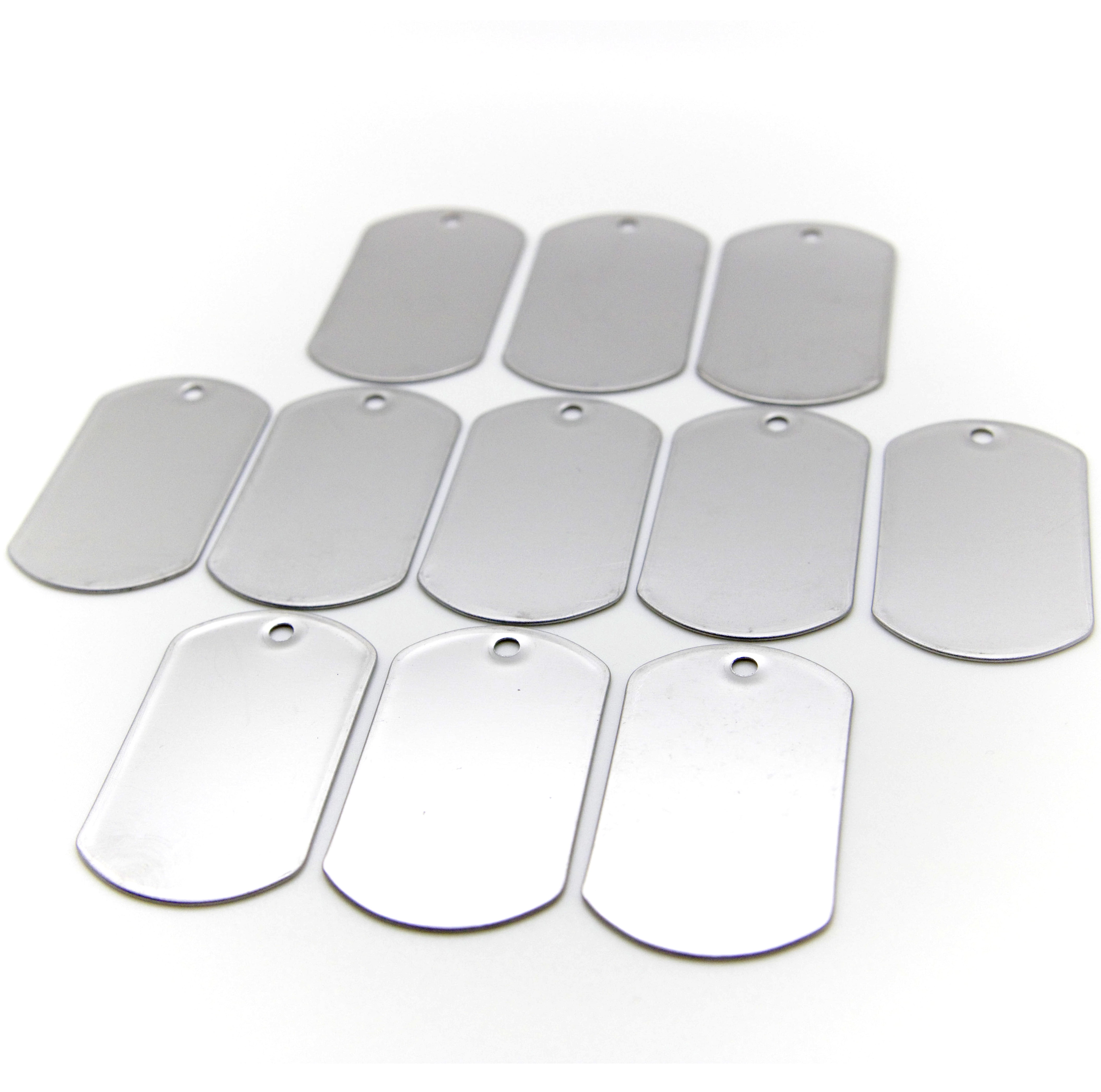 Pack 100 pcs Shiny Stainless Steel Military spec Dog Tags by OnDepot ...