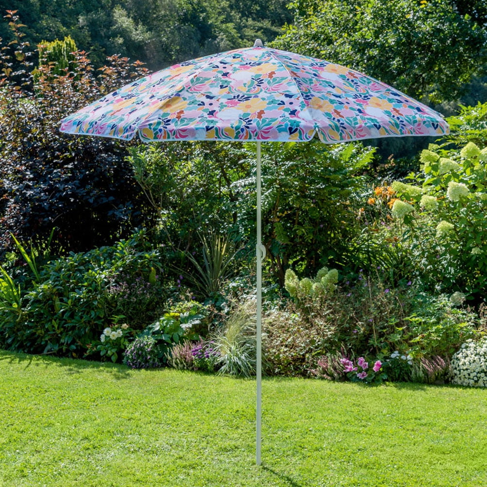 Bayside21 6.5ft Outdoor Beach Umbrella with Sand Anchor and UV50+ Sun ...