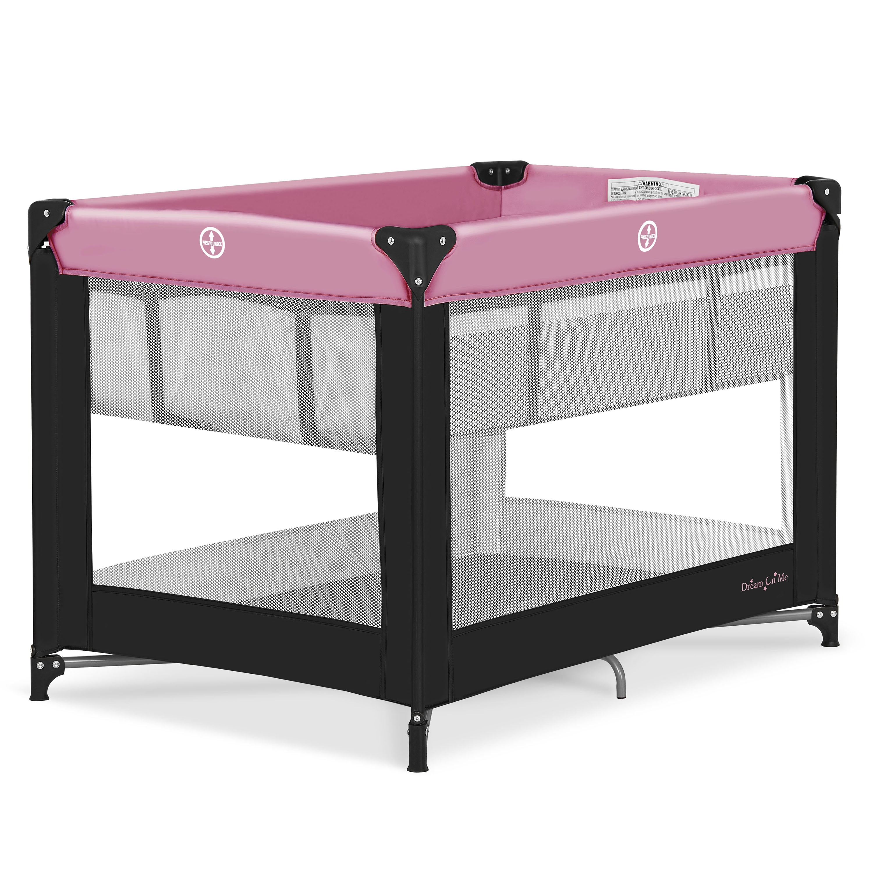 Dream On Me Zazzy Portable Play yard with Bassinet, Pink - Walmart.com