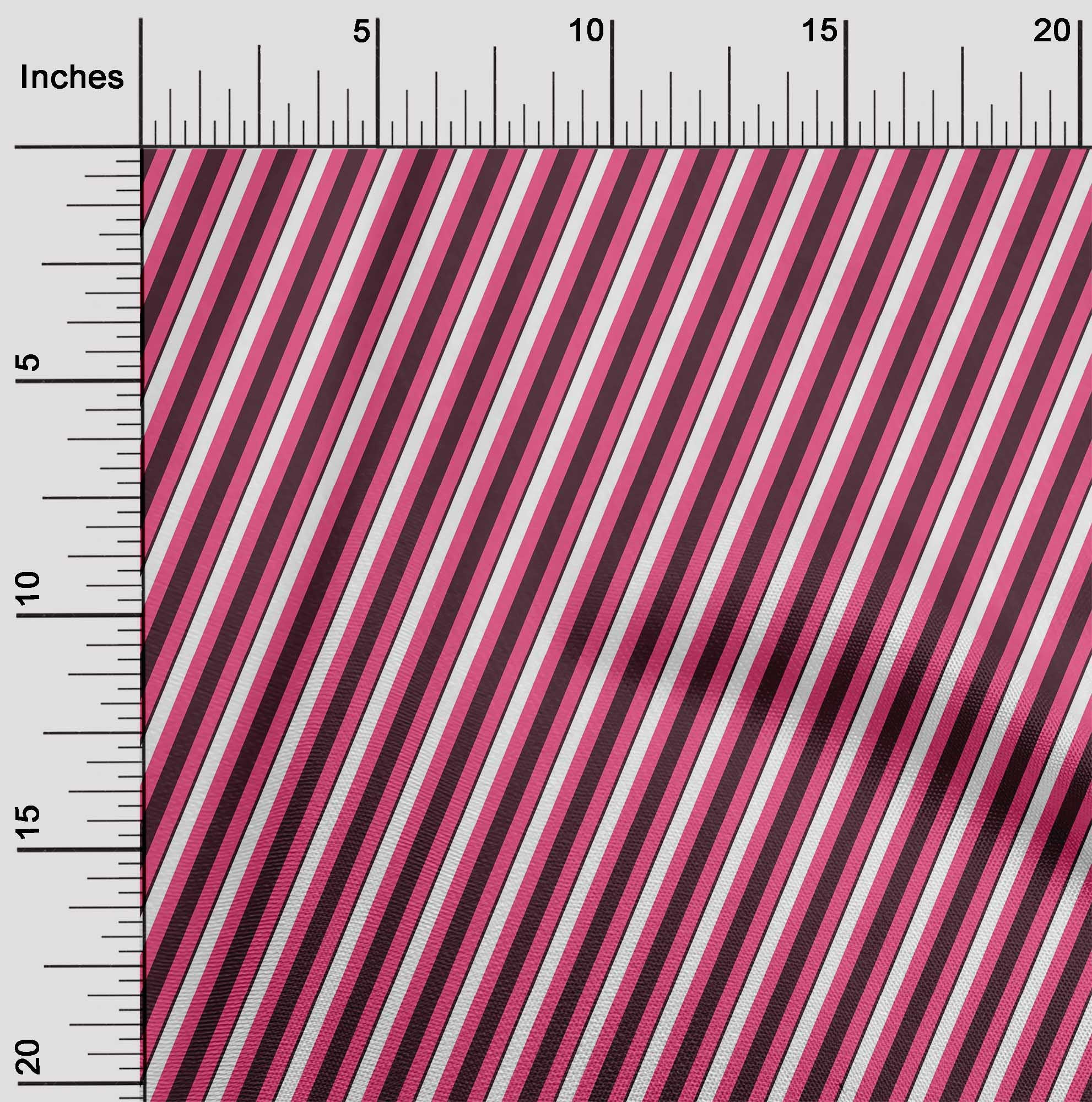 oneOone Cotton Silk Fabric Diagonal Stripe Print Fabric By Yard 42 ...