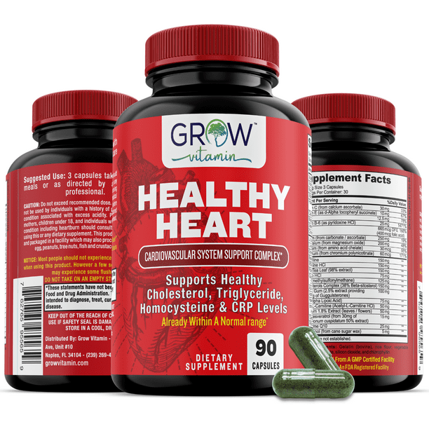 Healthy Heart Support Supplement, Promotes Cardiovascular Health ...