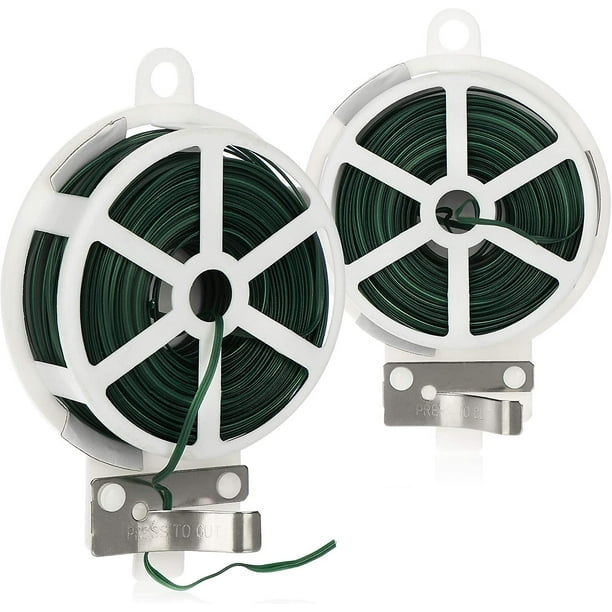 Green 2x 50 Meters - Sheathed Garden Wire - Plant Binding Wire With ...
