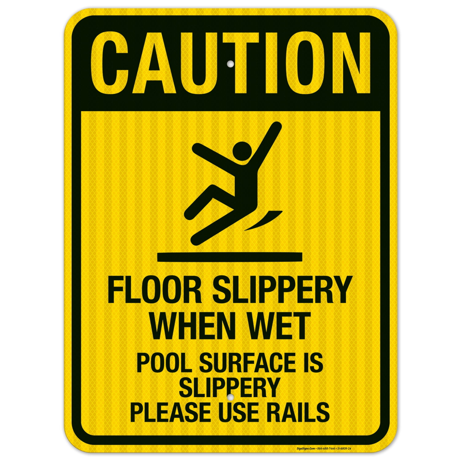 Floor Slippery When Wet Sign, Pool Sign, - Walmart.com