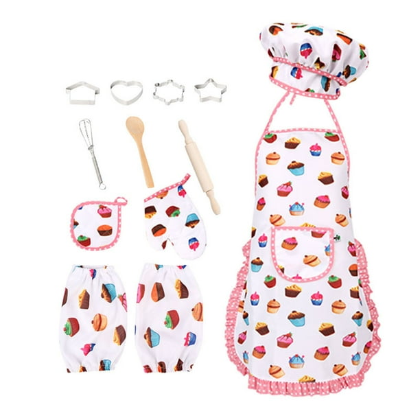 TFixol Kids Cooking and Baking Set 11 PCS with Chef Hat Apron Oven Mitt ...