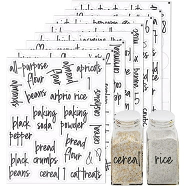 36 Preprinted Pantry Labels with Ingredient Definitions, Clear ...
