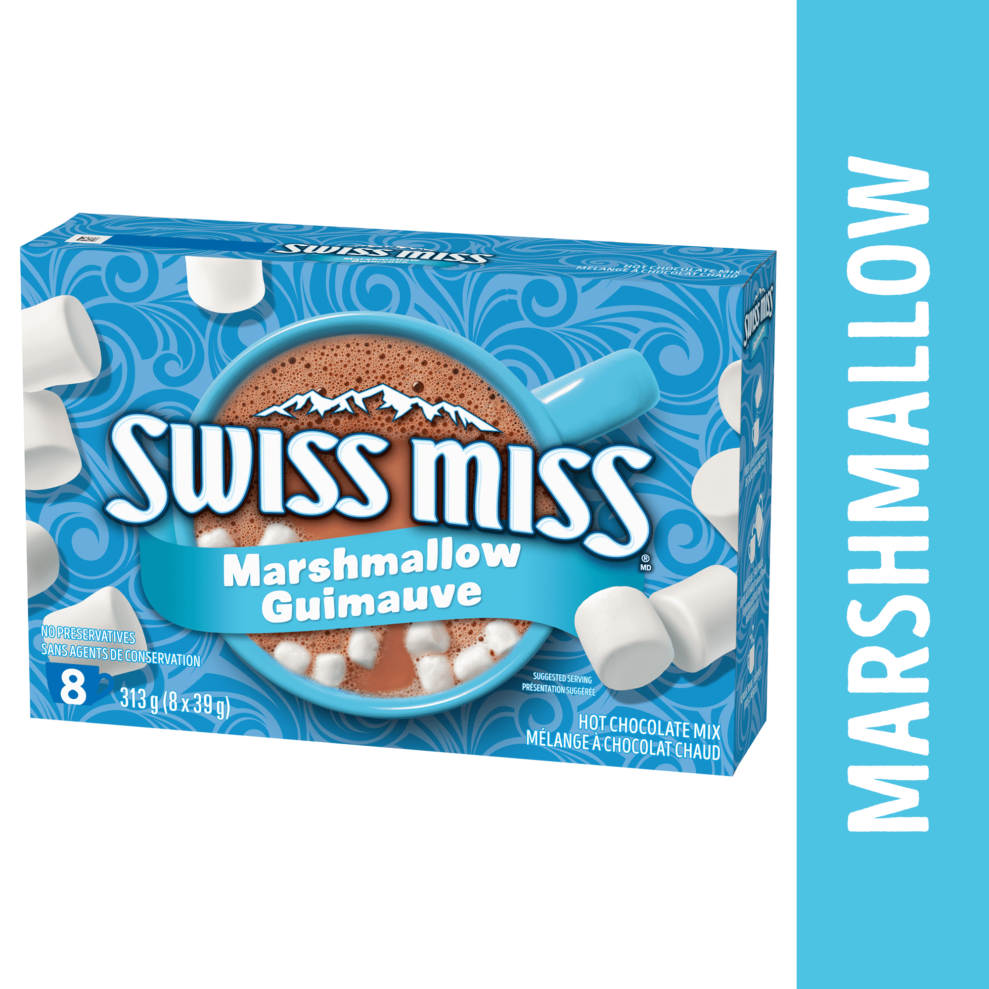 Swiss Miss ™ Hot Chocolate Mix, Marshmallow Rich, Preservative-free & Easy-to-Prepare 313g (8 x ...