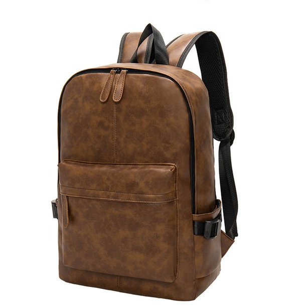 Brand Men Backpack Leather School Backpack Bag Fashion Waterproof Travel Bag Casual Leather Book