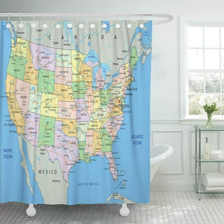 SUTTOM Blue United States of America Highly Detailed Political Map ...