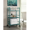 Ameriwood Home 3 Shelf Metal Rolling Utility Cart, Teal, Sturdy Storage ...
